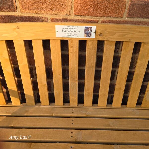 Personalised Bench Plaques Silver, Memorial Plaque, Anniversary ...