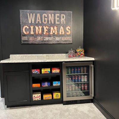 Personalized Cinema Sign, Media Room Decor, Movie Room Sign, Marque ...