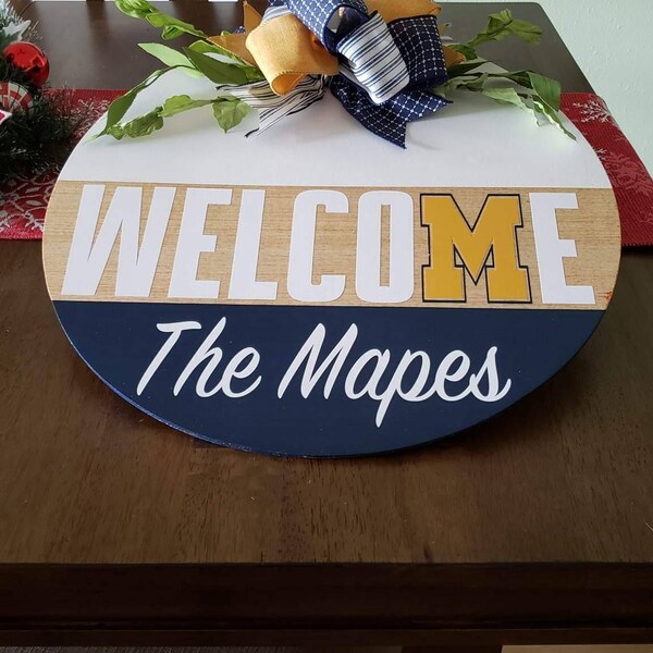 Michigan Wolverine Door Hanger | Michigan Wolverine Door Sign ...