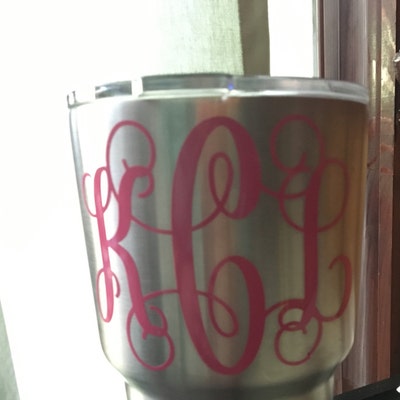 Monogram Decal Yeti Decal for Men Yeti Cup Decal Vine - Etsy