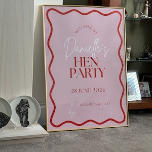 Printable Bridal Shower Name Tag Hens Party Name Tag Canva Digital ...