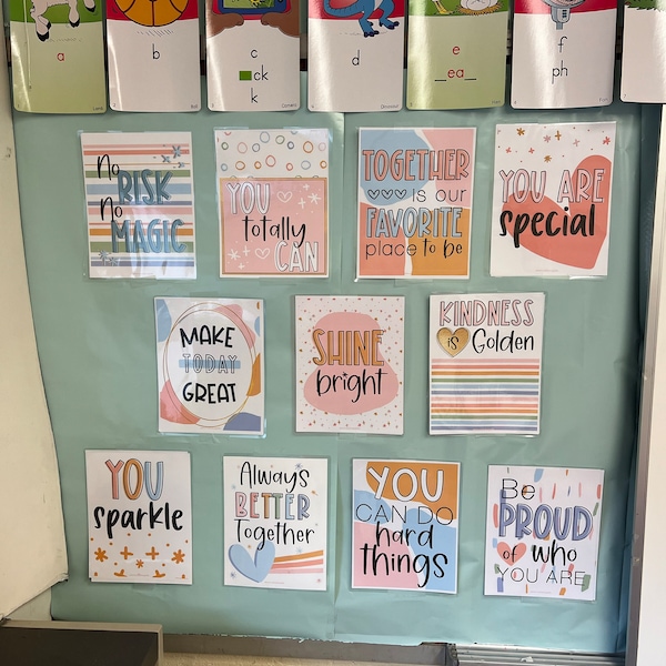 Modern Pastel Classroom Decor Bundle Editable, Calm Classroom Decor ...