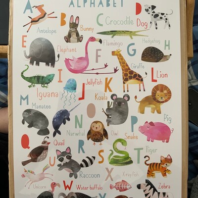 Animal Alphabet Print, Nursery Decor, Animal Nursery Prints, Kids Room ...