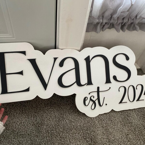 Large Last Name Sign, Cut Out Last Name Sign, Wedding Name Sign, Double ...