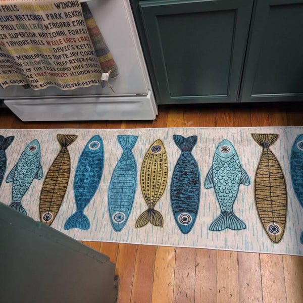 Non Slip Washable Fish Kitchen Rug Runner Carpet Mat - Etsy