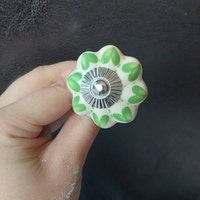 Ceramic Cupboard Door Knobs in Pale Dusty Pink and White, Plain, Dots and Stripes Set of 6 - Etsy UK