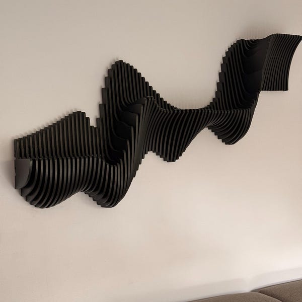 Parametric Wooden Wavy Wall Art - Parametric Wavy Wooden Wall Mounted ...