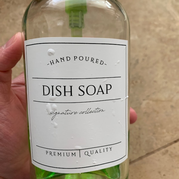 3" SIGNATURE Labels - Waterproof Vinyl Labels, Dish Soap, Hand Soap ...