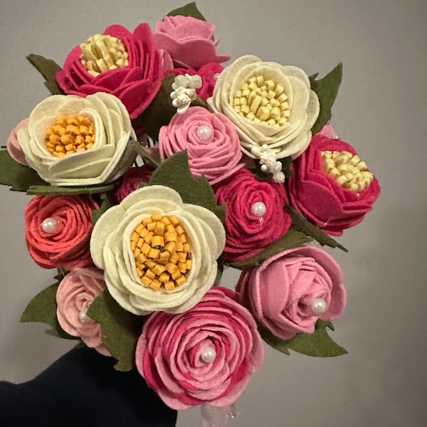 Handmade Felt Flower Bouquet Big Felt Flower Bouquet,mother's Day ...