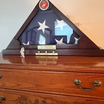 Flag Display Case With Embedded Shell Casings Maple Inlay Service ...