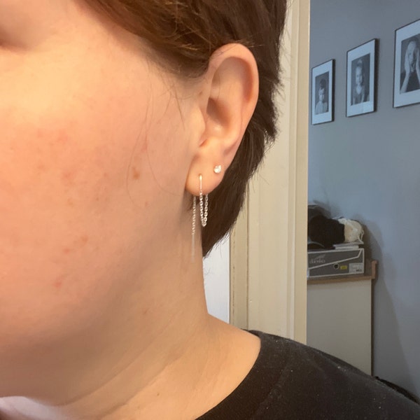 Double Piercing Earring Set - Second Hole Earrings - Chain Earrings for ...