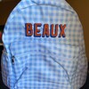 Monogrammed Gingham Nylon Backpack in Pink or Blue, Personalized Diaper ...