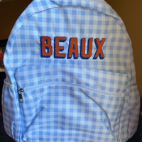 Monogrammed Gingham Nylon Backpack in Pink or Blue, Personalized Diaper ...