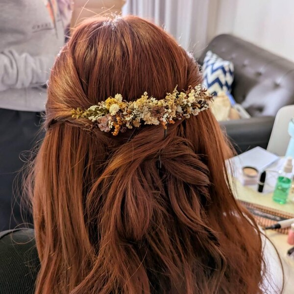 Wildflower Dried Flower Arrangement, Mauve Pink Tea Tree Whimsical ...