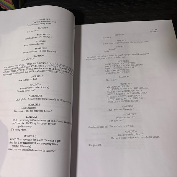 Wicked Broadway West End Musical Script With Signatures, Autographs ...
