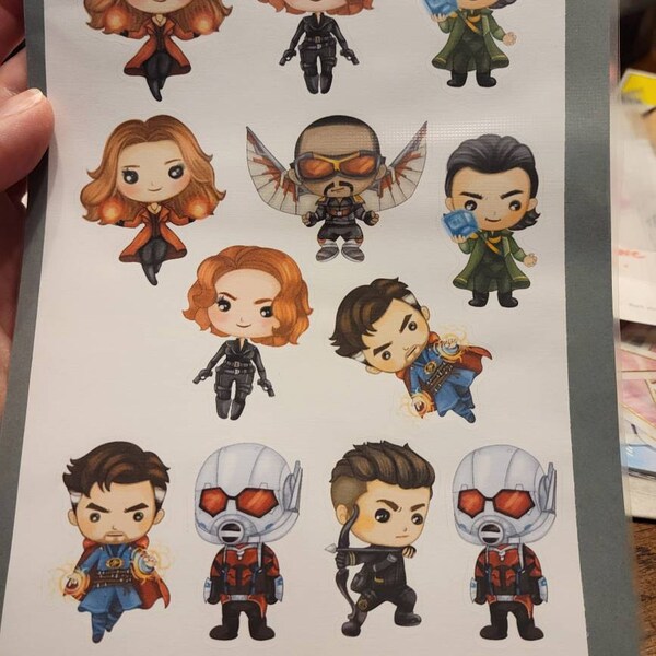 Superhero Super Heroes Avengers Sticker Sheet Chibi - Etsy