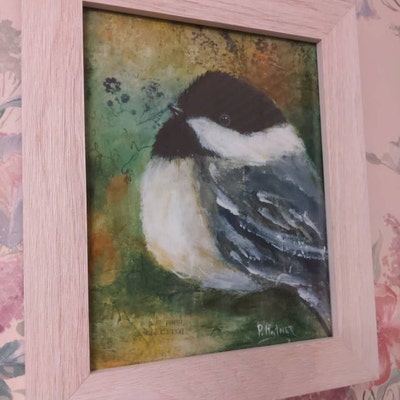 Fat Chickadee Fat Bird Art Print by Patricia Lintner - Etsy