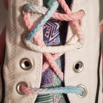 Trans Pride Flag Tie Dye Cotton Shoelaces Choice of Length and Style - Etsy