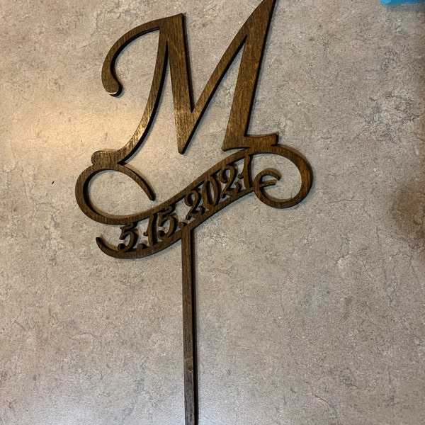M Cake Topper, Wedding Cake Toppers, Cake Toppers for Wedding, Rustic ...