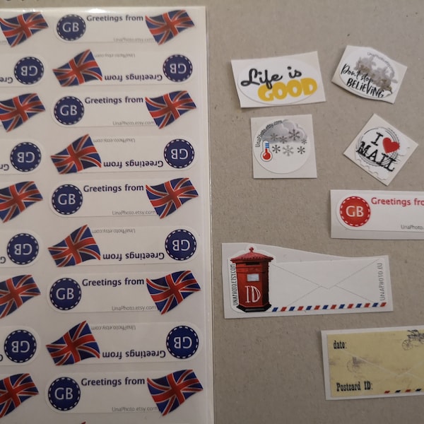 Greetings From Sticker Postcard ID Flag Sticker for Postcrossing. Any ...