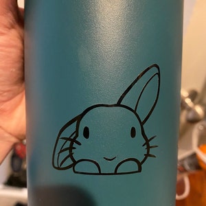 Peeking cute half lop bunny vinyl sticker rabbit laptop decal | Etsy