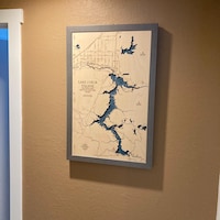 Muskrat Lake Map, Custom Wood Map, Custom Lake Art, 3D Wall Art ...