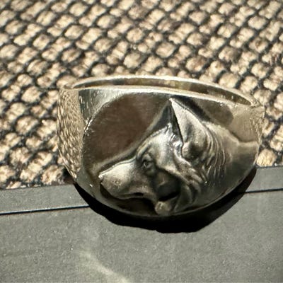 Sterling Silver Angry Wolf Signet Ring, Ring Wolf Head, Wolf Head Ring ...