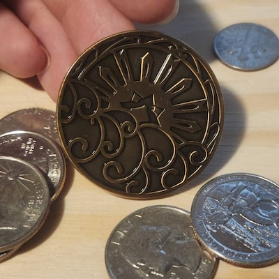 Sun and Moon Coin Dungeons and Dragons Coin Dnd Coin D2 - Etsy