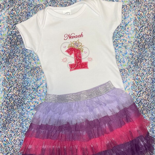 Princess Tiara + Pearls #1 Applique Machine Embroidery Design Birthday ...