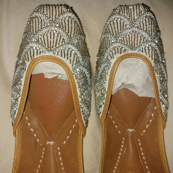 Men's Silver Antique Wedding Shoes Formal & Handmade Jutti Ethnic ...
