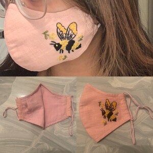 Cute Face Mask Unique Animal Face Mask Hand Embroidered Face - Etsy