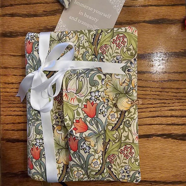 Blue Strawberry Thief Book Sleeve With Closure and Front Pocket – Two ...