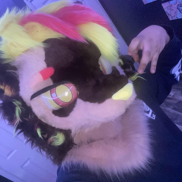 Fursuit Mask, Glowing Horned Dragon, Wicker Beast, Glowing Dragon ...