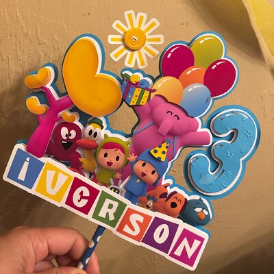 Inspired Pocoyo Cake Topper, Pocoyo Custom Decor, Pocky Party Decor ...