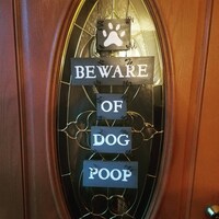 Beware of Dog Poop Sign Pet Decor Dog Sign Grey and White - Etsy Canada