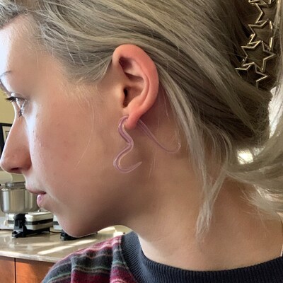 1 Pair 2 Pieces Solid Pink Pinchers Spirals Glass - Etsy