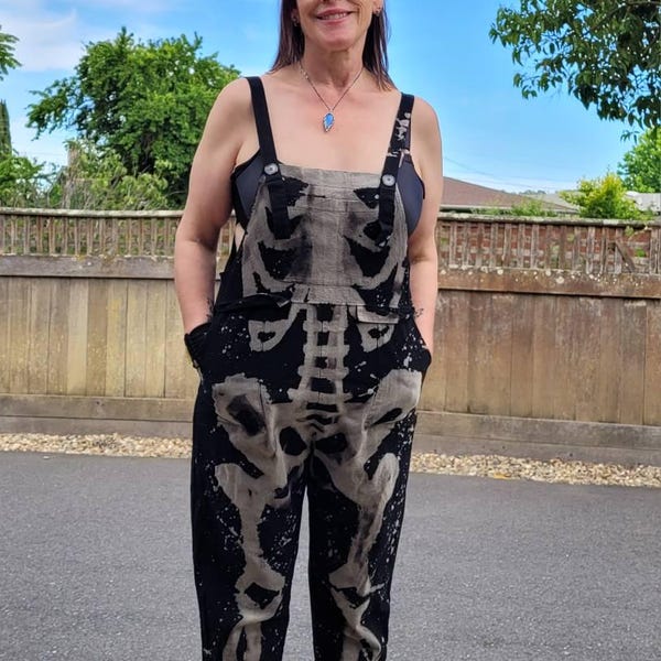 Bleached Skeleton Overalls: Gothic Grunge Halloween Costume - Etsy