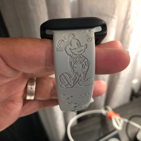 Mickey Engraved Watch Band Compatible for the "a" Watch Band - Mickey ...