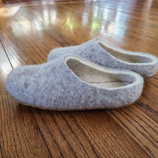Boiled Wool Eco Shoes, Women Clogs, Felt Rustic Hygge Slippers, Nordic ...