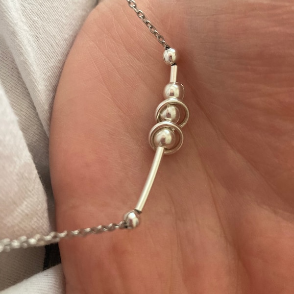 Fidget Toy Pendant Modern Kinetic Necklace Fidget Jewelry for Women ...