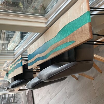 Walnut W/ Turquoise Epoxy River Flight Set Bourbon Flight Beer Flight ...