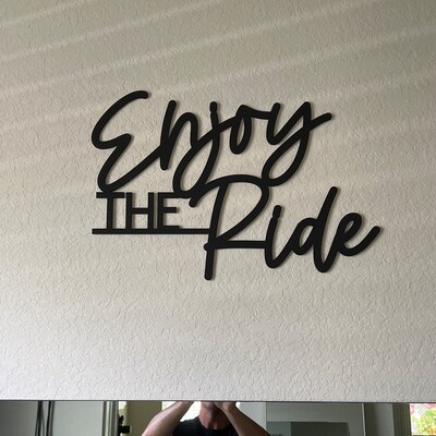 Enjoy the Ride Wood Cutout Sign, Enjoy the Ride Sign, Cycling Room Sign ...