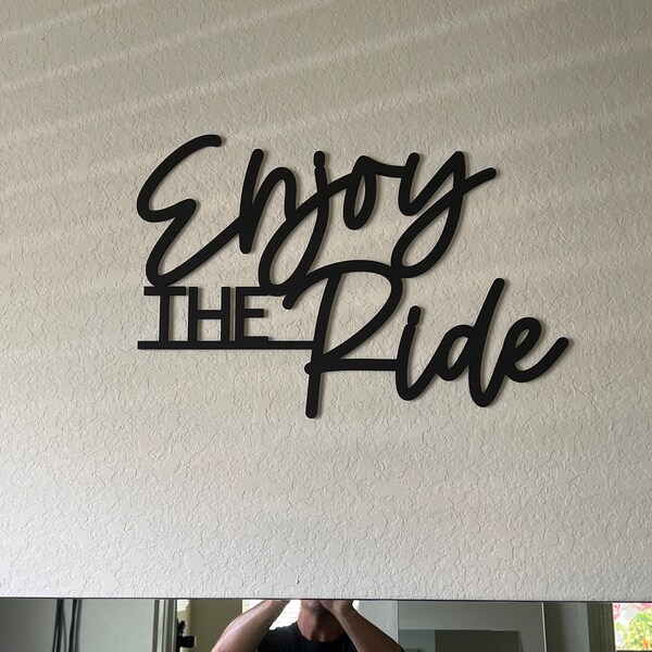 Enjoy the Ride Wood Cutout Sign, Enjoy the Ride Sign, Cycling Room Sign ...