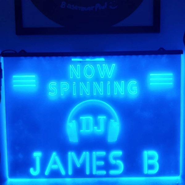 DJ Now Spinning Custom LED Neon Light Sign Plaque for Gig Studio Booth ...