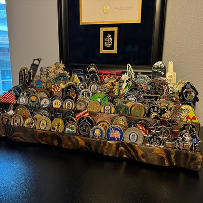 Coin Display Stand for Desk CUSTOM OPTIONS Collection Exhibit Rack ...