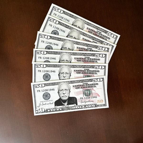 Personalized Collectable 2 Dollar Bill, Your Picture on 2 Dollars Bill ...