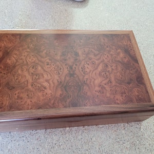 Hand Crafted Cherry and Carpathian Elm Burl Box. Dimensions Are 11 1/4 ...