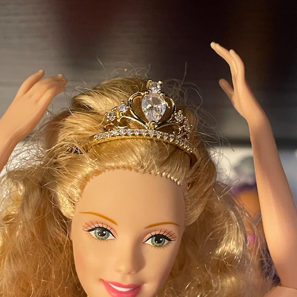 1/6 GOLD Metal Tiara Crown Crystal Phicen Queen Princess Model Muse ...