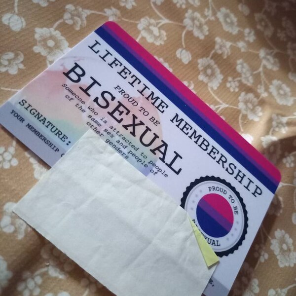 BISEXUAL Gay Pride Identity Card - Lifetime Membership Card - LGBT ...