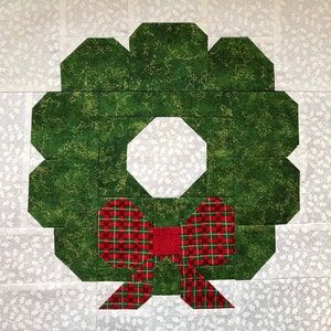 Christmas Wreath Quilt Block Pattern PDF Includes Instructions for 6 ...